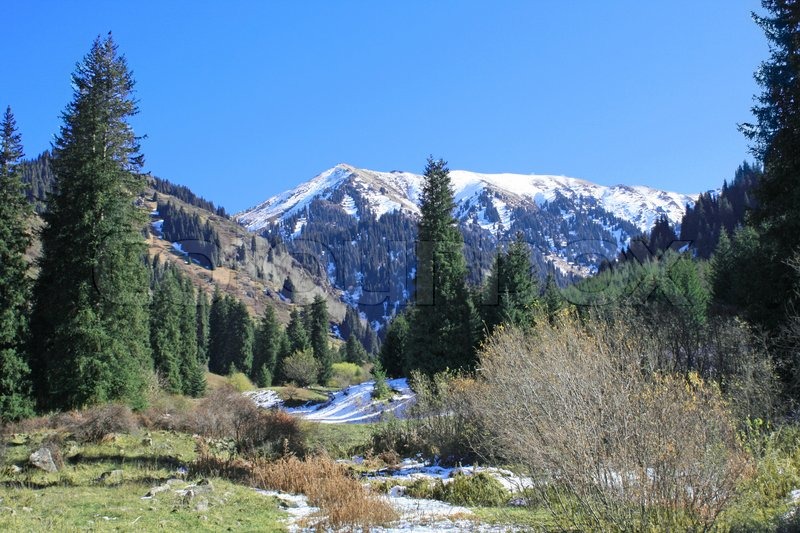 Winter in the mountains Central Asia, ... | Stock image | Colourbox