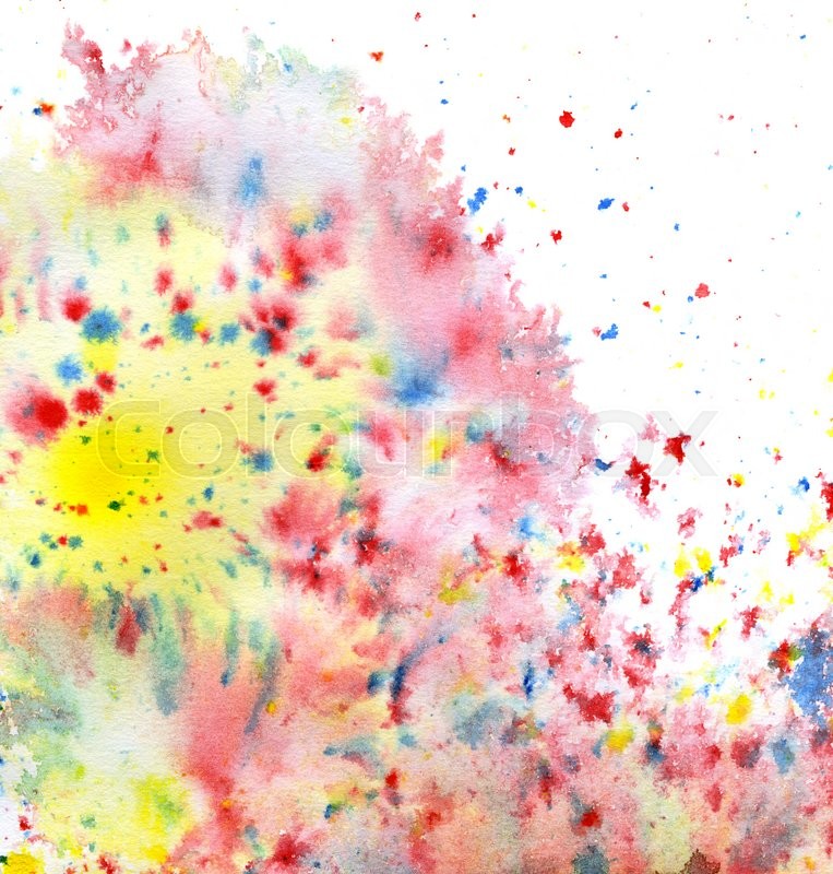 Colored paint splatters in white back | Stock image | Colourbox