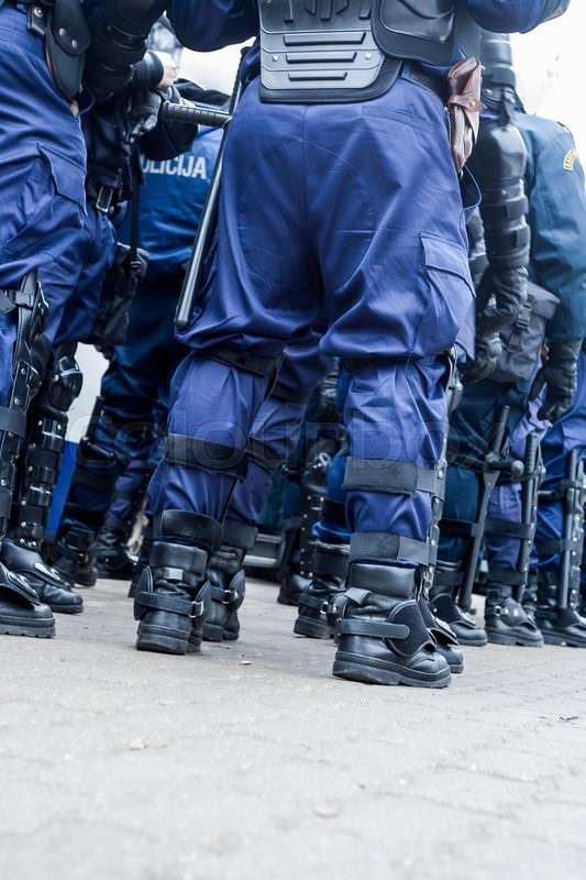 Unit of police special forces in riot ... | Stock image | Colourbox