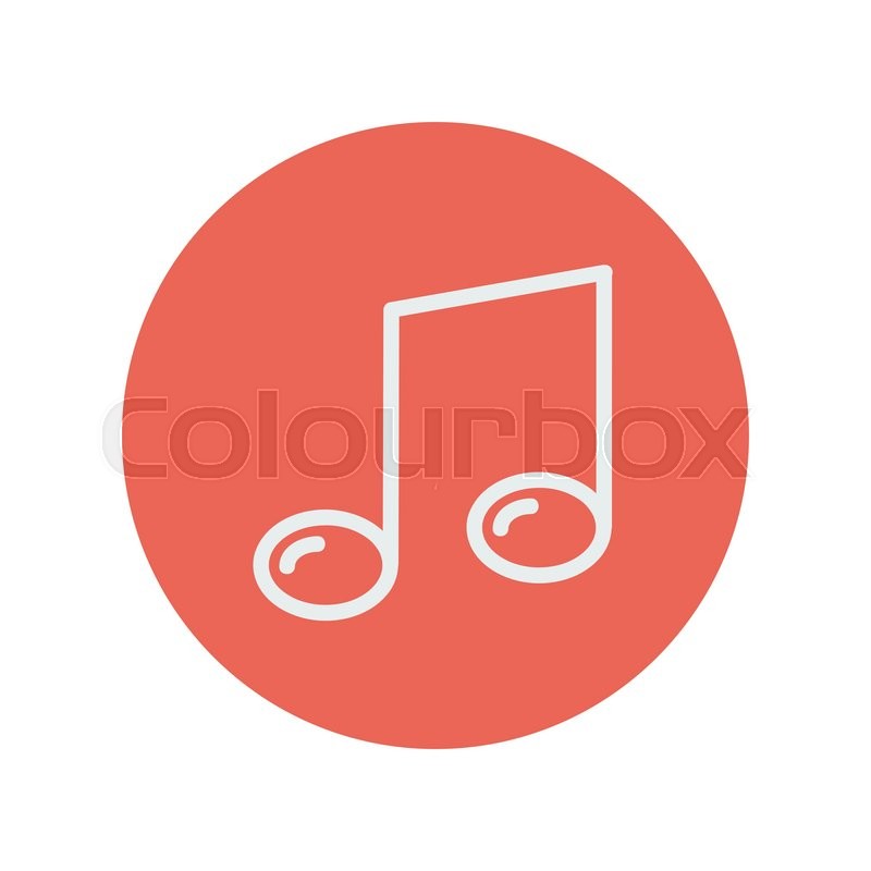 Music note thin line icon for web and ... | Stock vector | Colourbox