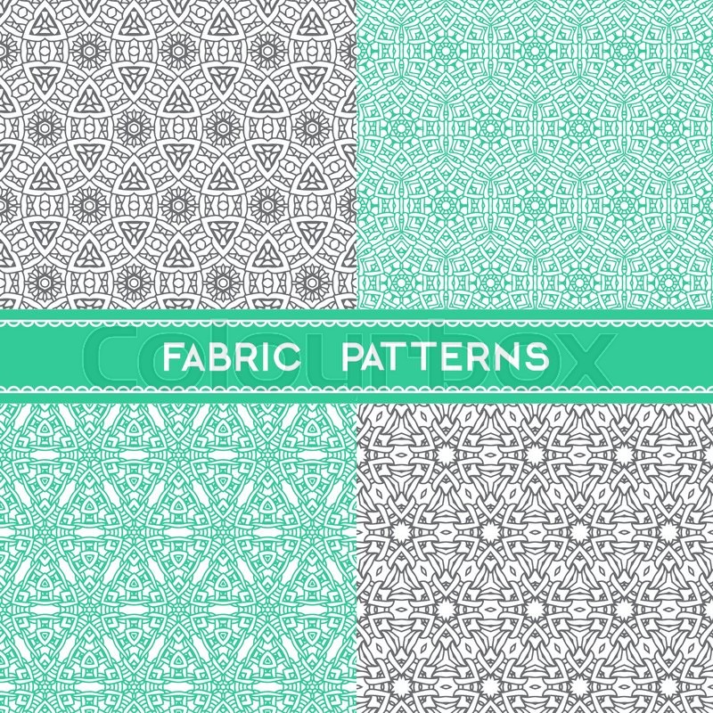 Collection of fabric patterns, ... | Stock vector | Colourbox