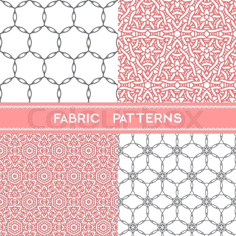 Collection of fabric patterns, ... | Stock vector | Colourbox