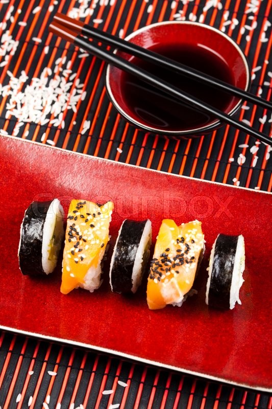 Japanese mix sushi, oriental cuisine ... | Stock image | Colourbox