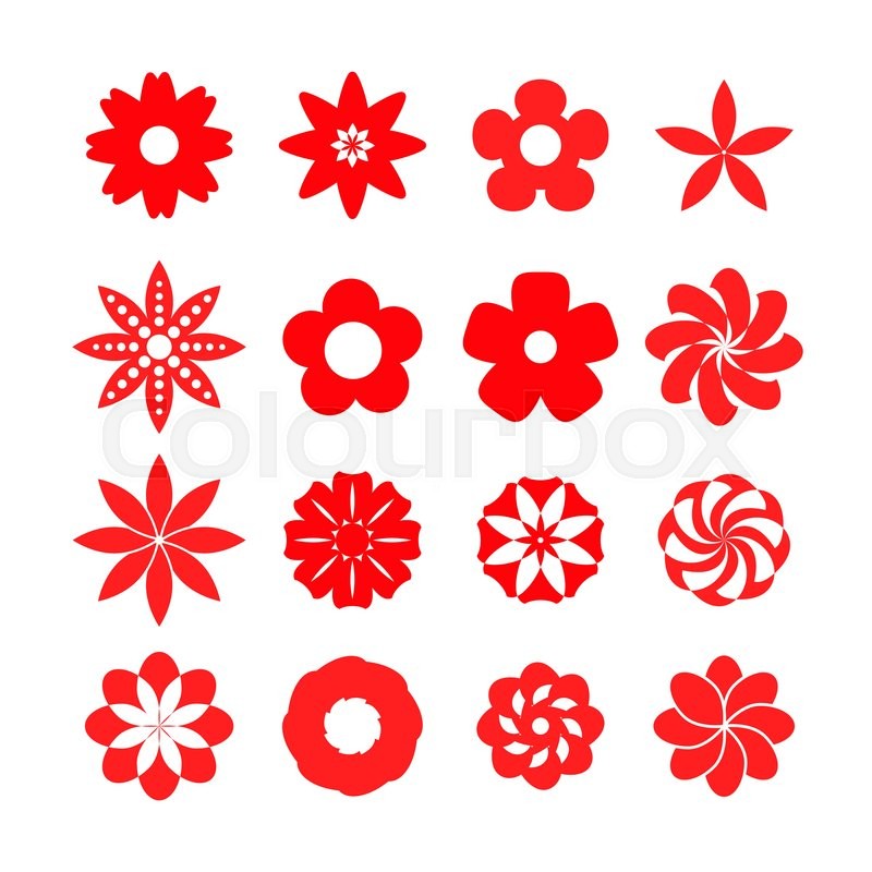 Set of flower icons vector eps 10 | Stock vector | Colourbox