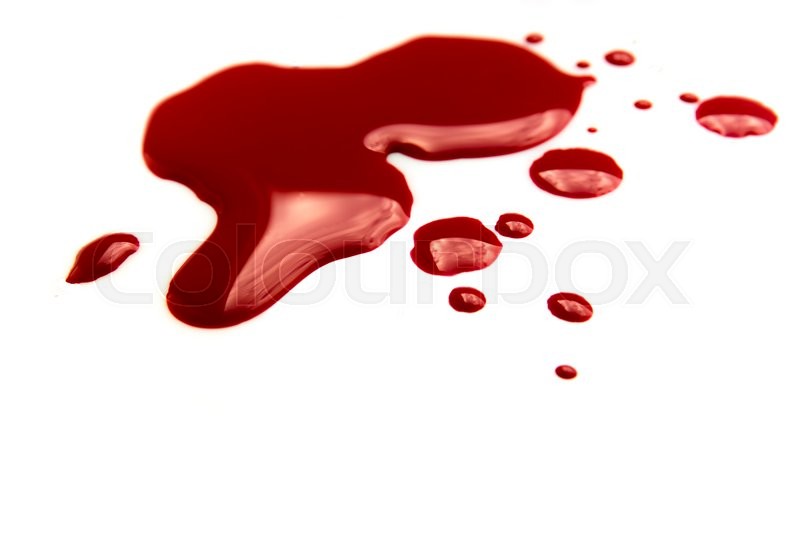 Blood stains (puddle) isolated on white ... | Stock image | Colourbox