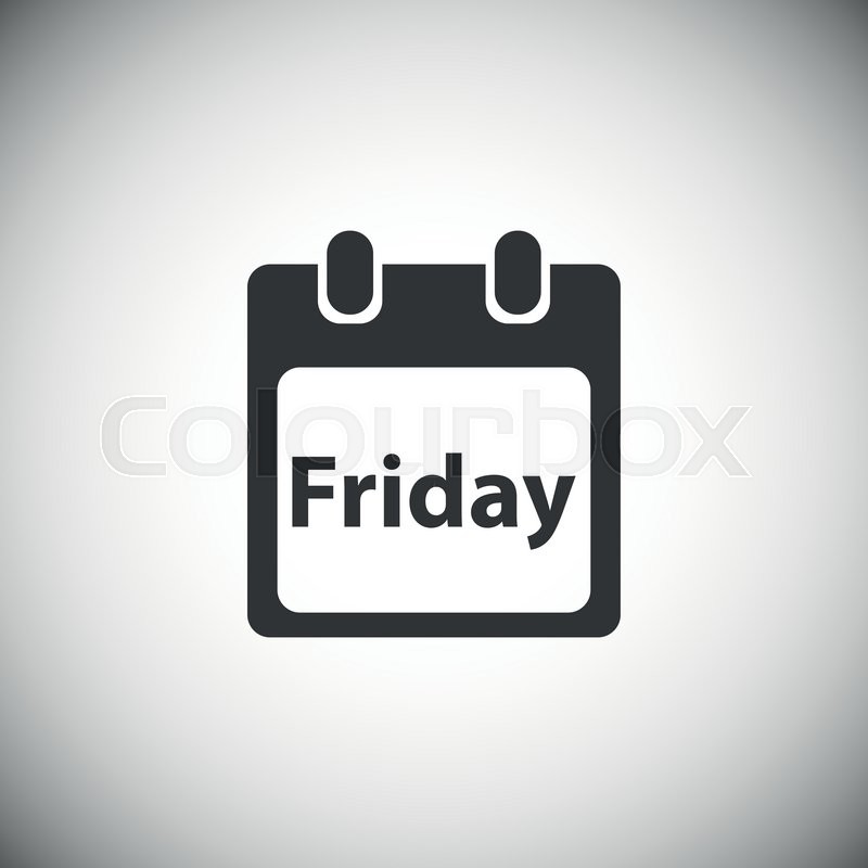 Black calendar page with text FRIDAY, ... | Stock vector | Colourbox