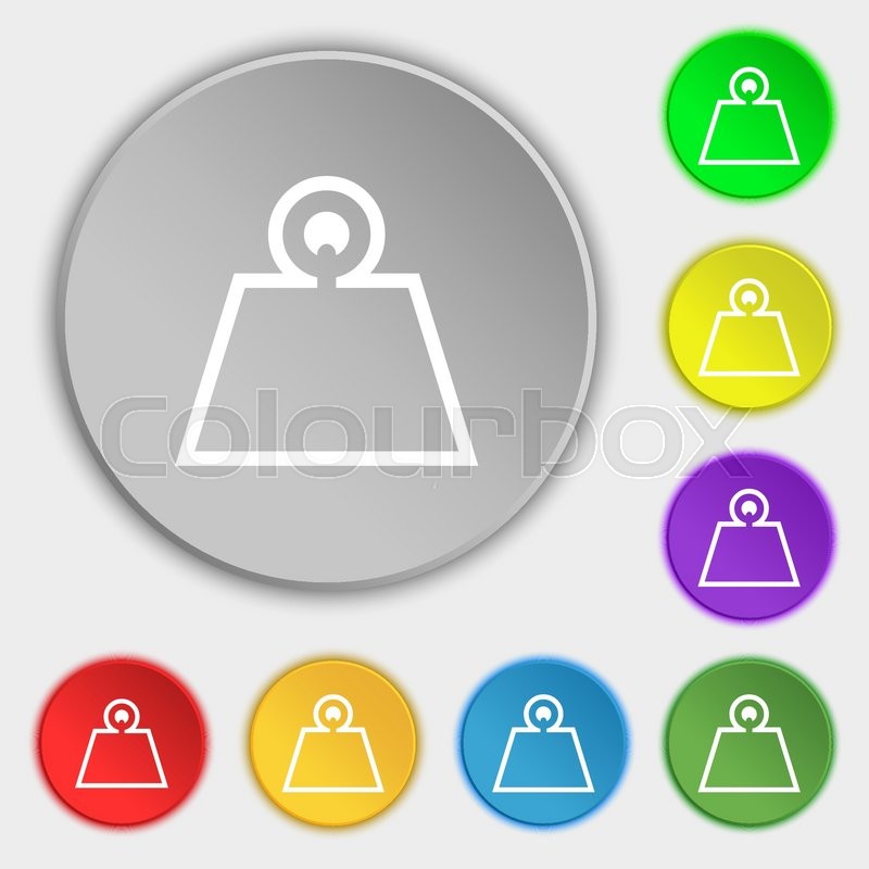 Weight icon sign. Symbol on eight flat ... | Stock vector | Colourbox