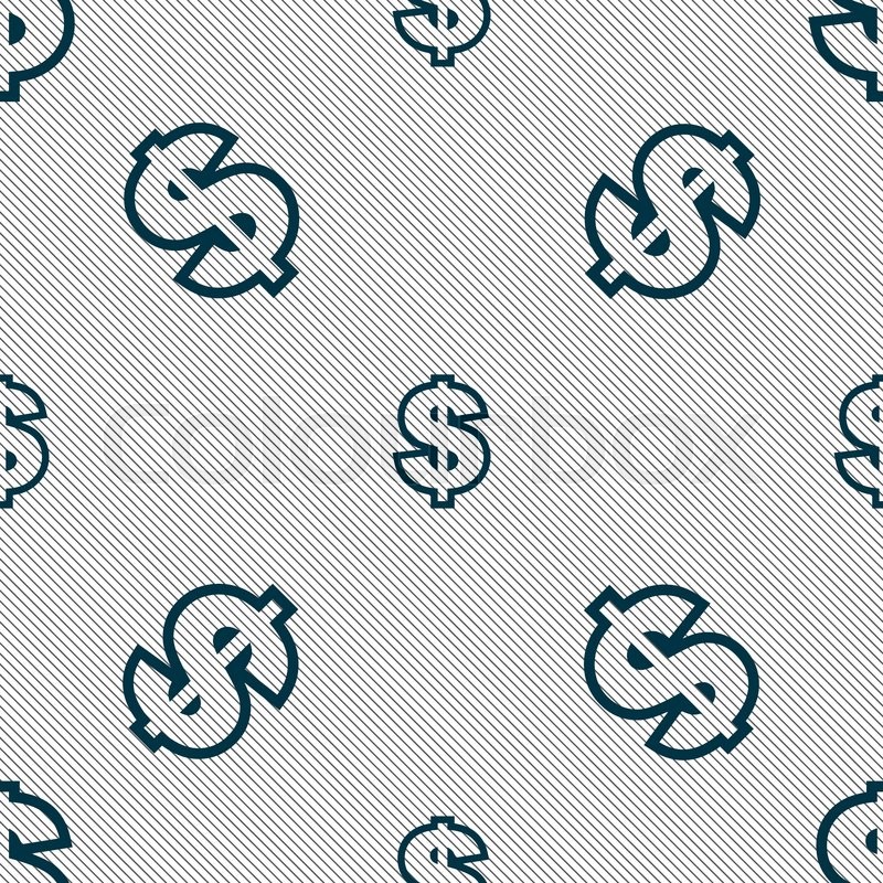 Dollar icon sign. Seamless pattern ... | Stock vector | Colourbox