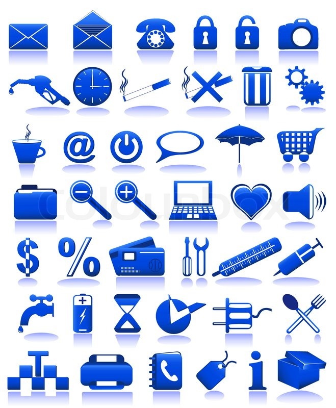 Blue icons vector illustration ... | Stock vector | Colourbox