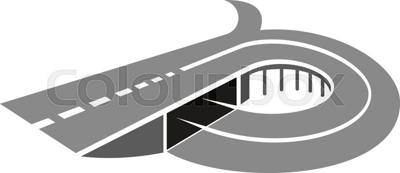Highway abstract icon with overpass ... | Stock vector | Colourbox