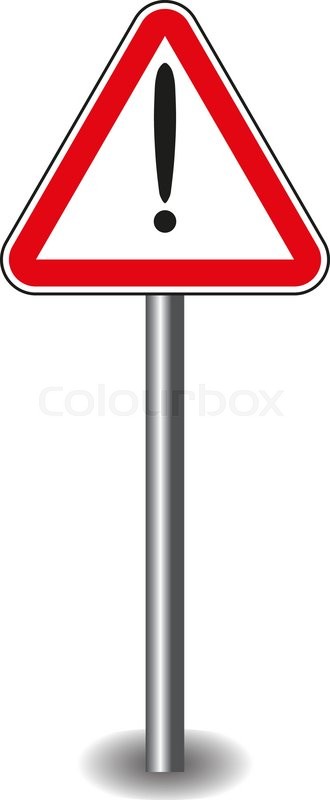 Sign exclamation mark in red triangle ... | Stock vector | Colourbox