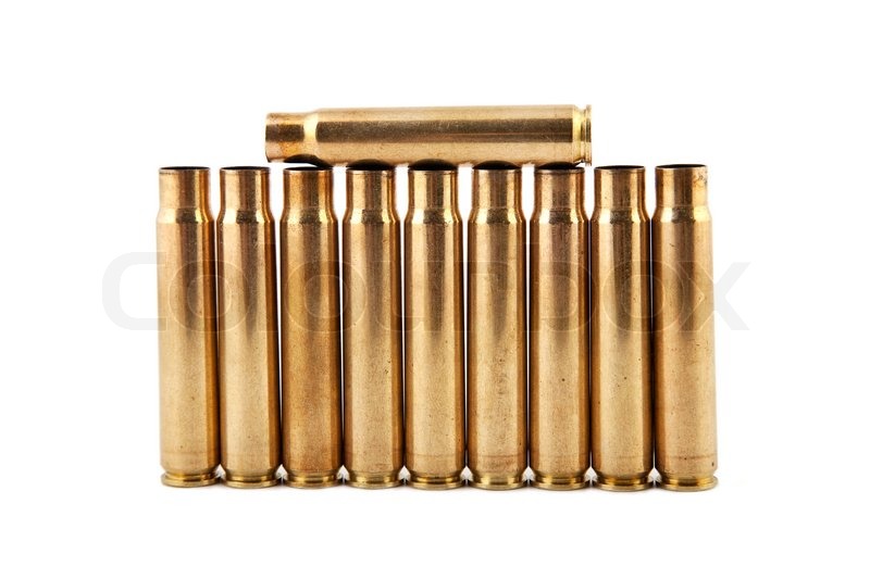 Gold bullet isolate on a white ... | Stock image | Colourbox