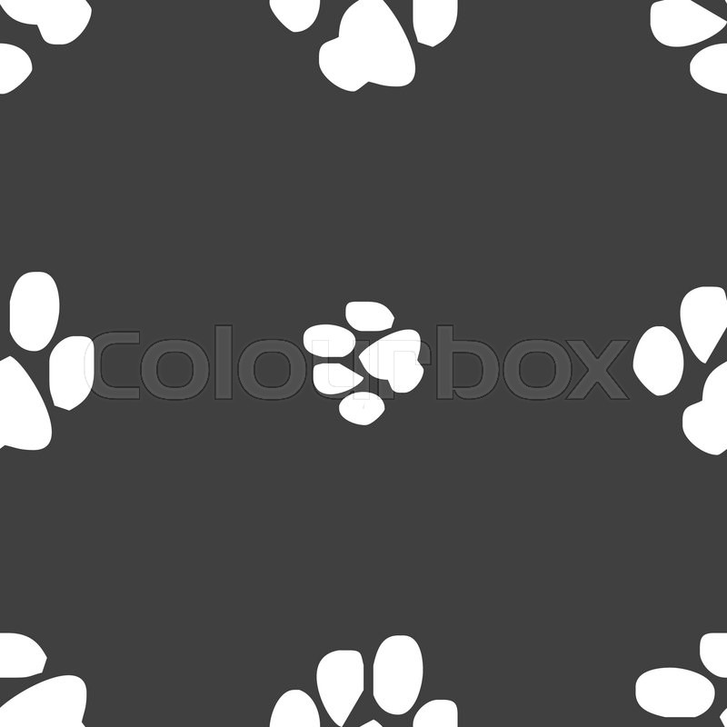 Trace dogs icon sign. Seamless pattern ... | Stock vector | Colourbox