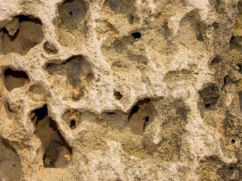Limestone with a surface that was under ... | Stock image | Colourbox
