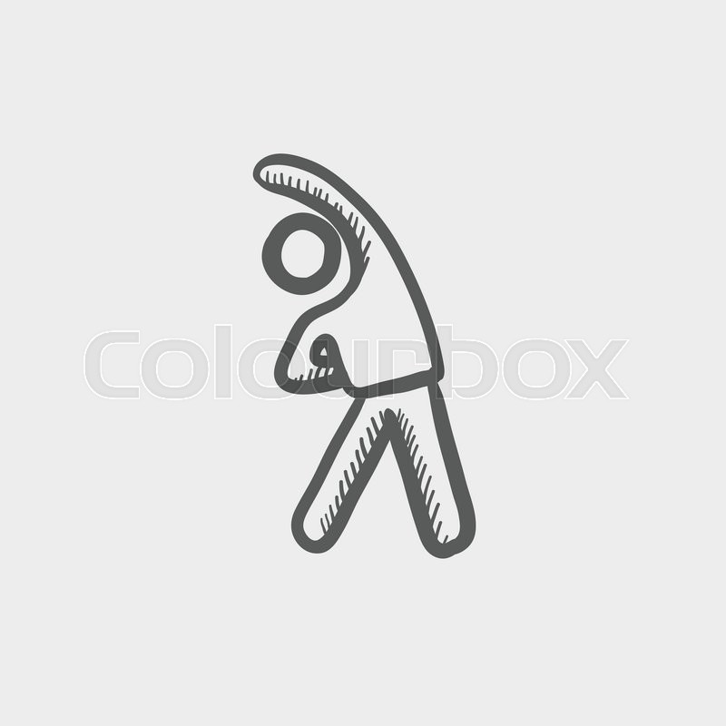 Man stretching sketch icon for web and ... | Stock vector | Colourbox