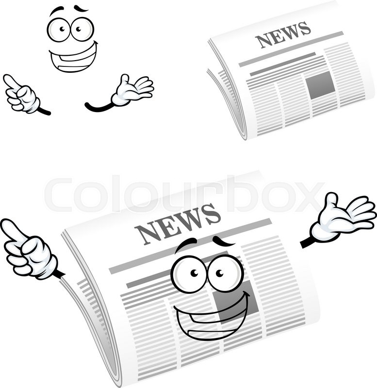 Cartoon newspaper character with ... | Stock vector | Colourbox