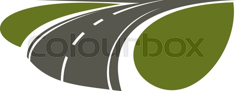 Country highway road running through ... | Stock vector | Colourbox