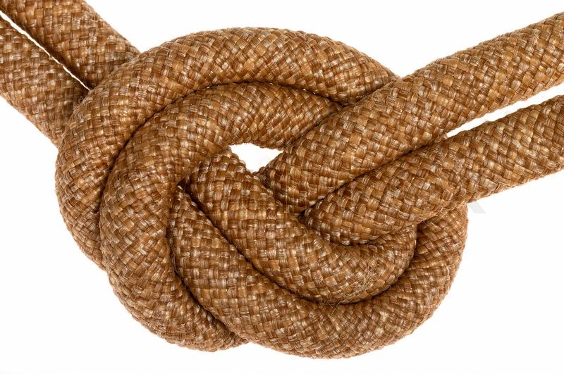 Double rope tie together by simple knot ... | Stock image | Colourbox