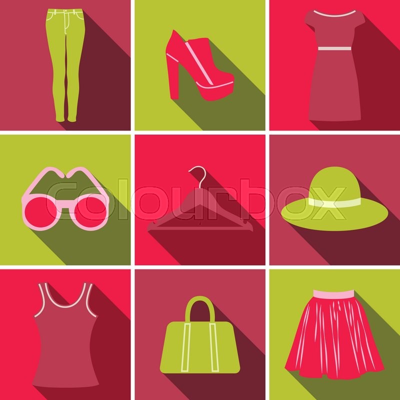 Vector colorful fashion icon set ... | Stock vector | Colourbox