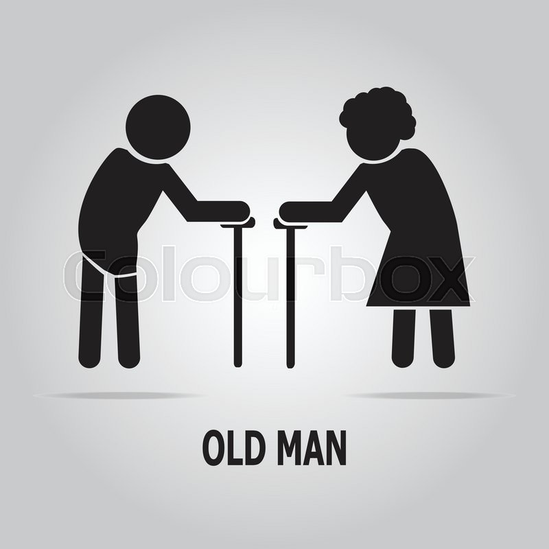 Elderly symbol. old people icon vector ... | Stock Vector | Colourbox
