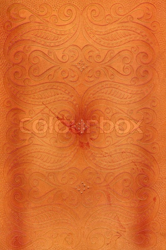 Vintage stained bumpy grained leather ... | Stock image | Colourbox