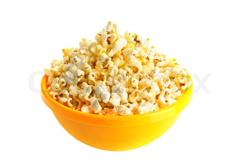 Salted popcorn grains in the yellow ... | Stock image | Colourbox