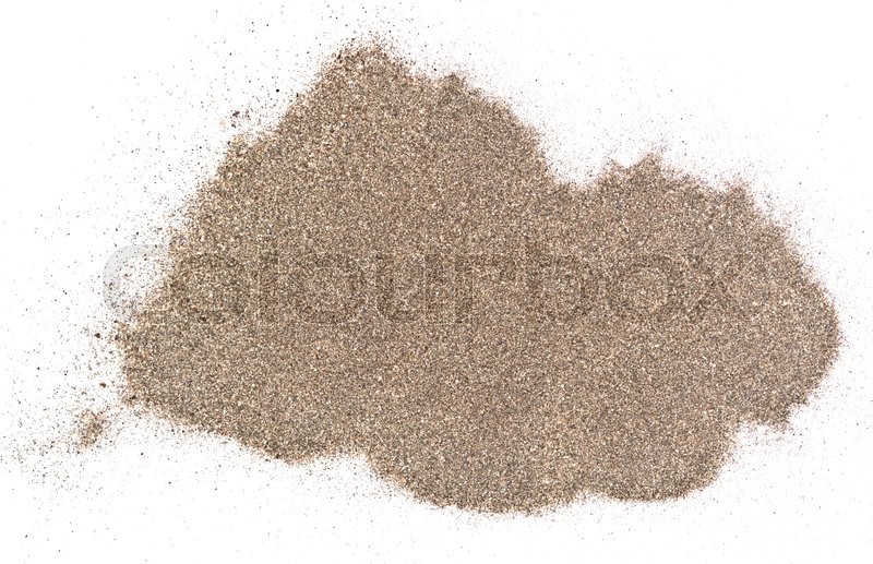 Pile of grey sand isolated on white ... | Stock image | Colourbox