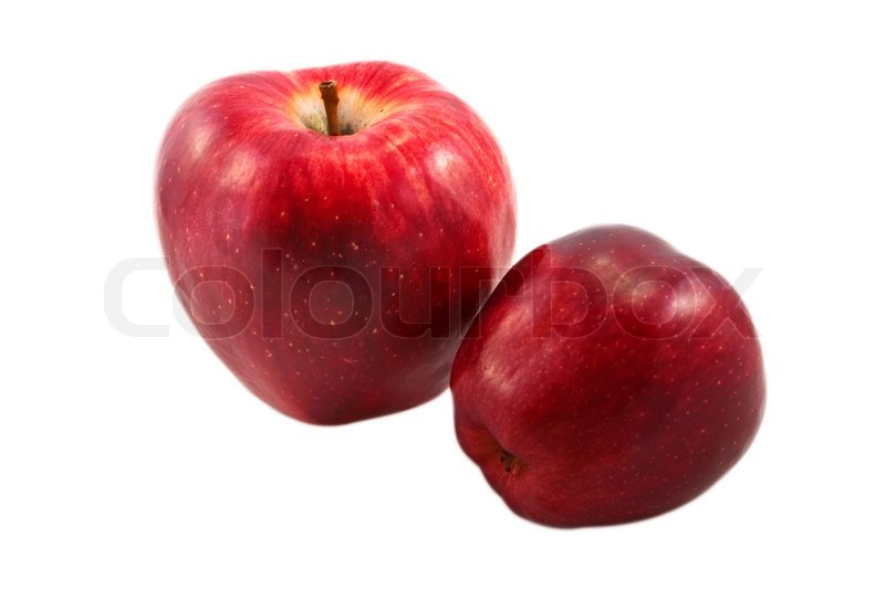 Zwei rote Äpfel auf dem weißen ... | Stock Bild | Colourbox