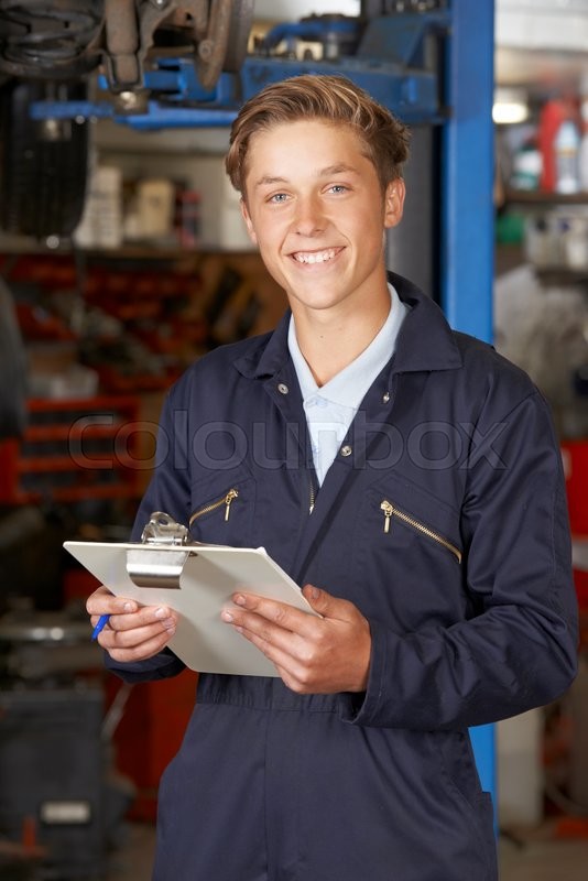 Portrait Of Apprentice Mechanic In Auto ... | Stock image | Colourbox