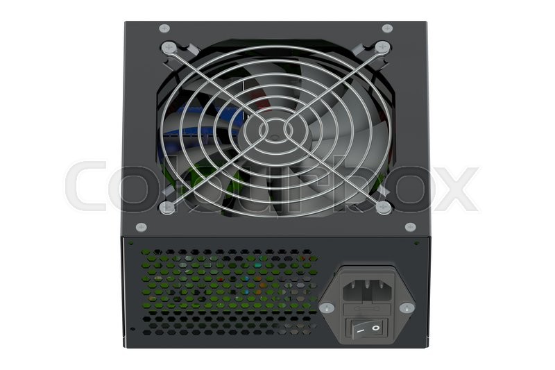 Black Power Supply Unit isolated on ... | Stock image | Colourbox