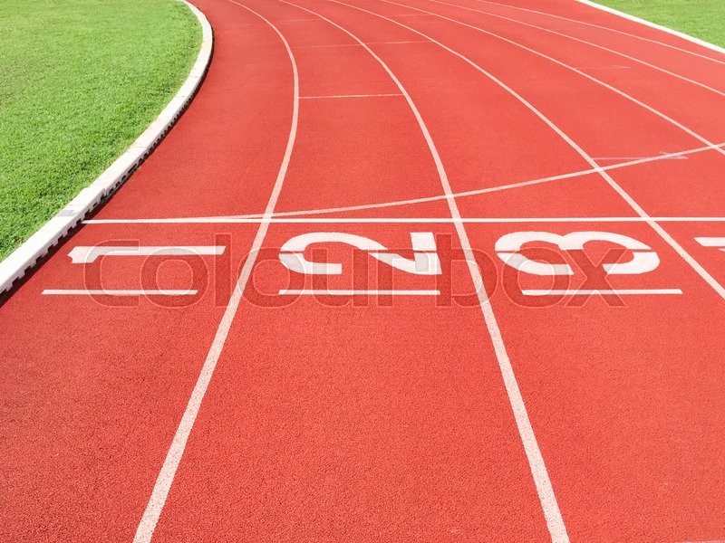 Start line at running track | Stock image | Colourbox