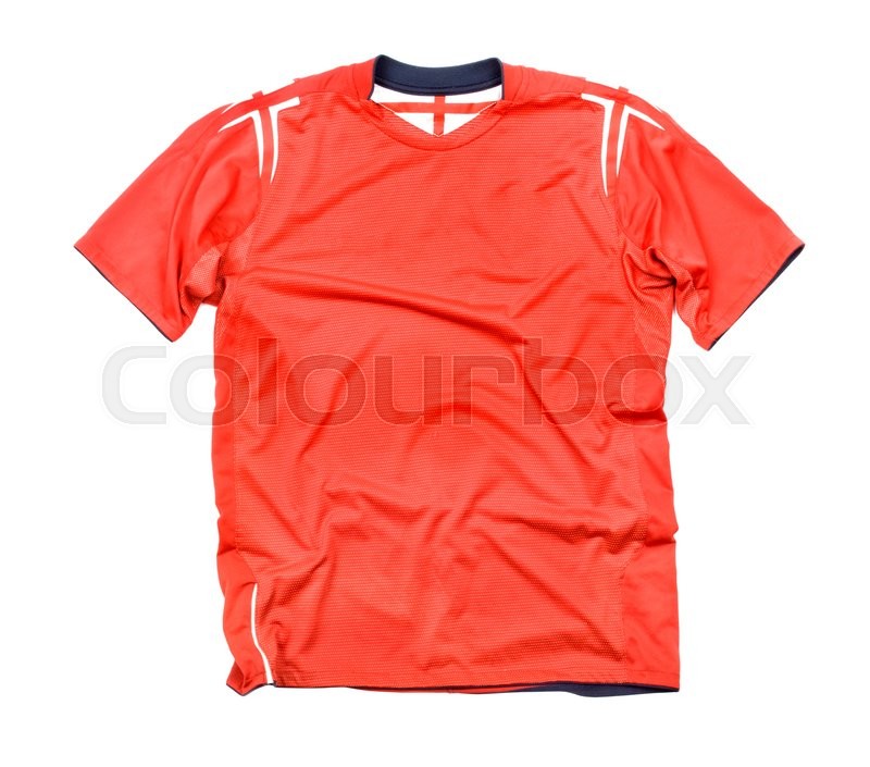 Red sports shirt on a white background | Stock image | Colourbox