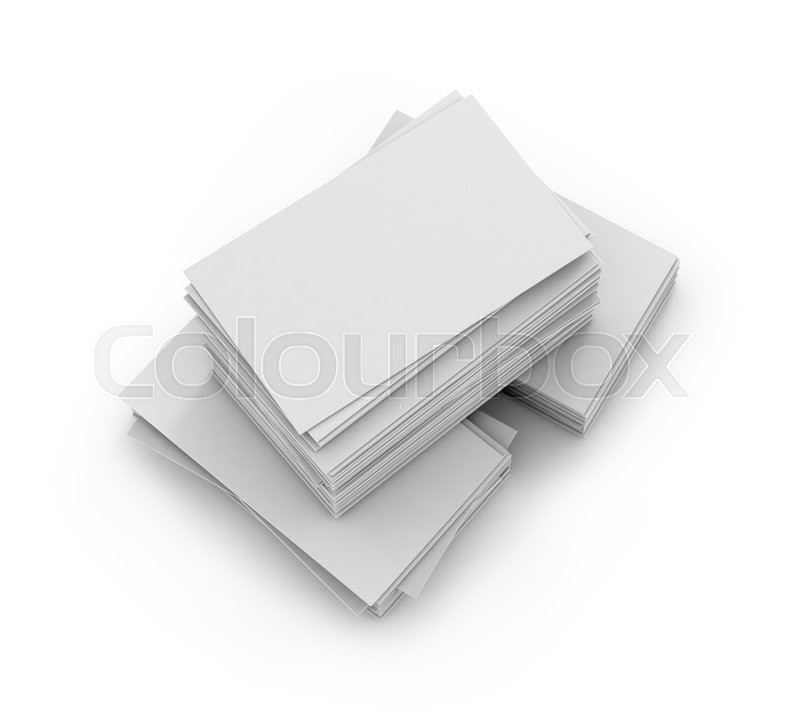 Stack of white paper cards | Stock image | Colourbox