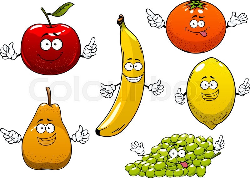 Gestalt, obst, cartoon | Vektorgrafik | Colourbox