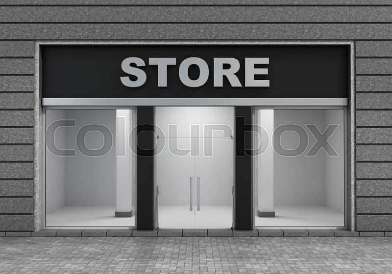 Modern Empty Store Front with Big ... | Stock image | Colourbox