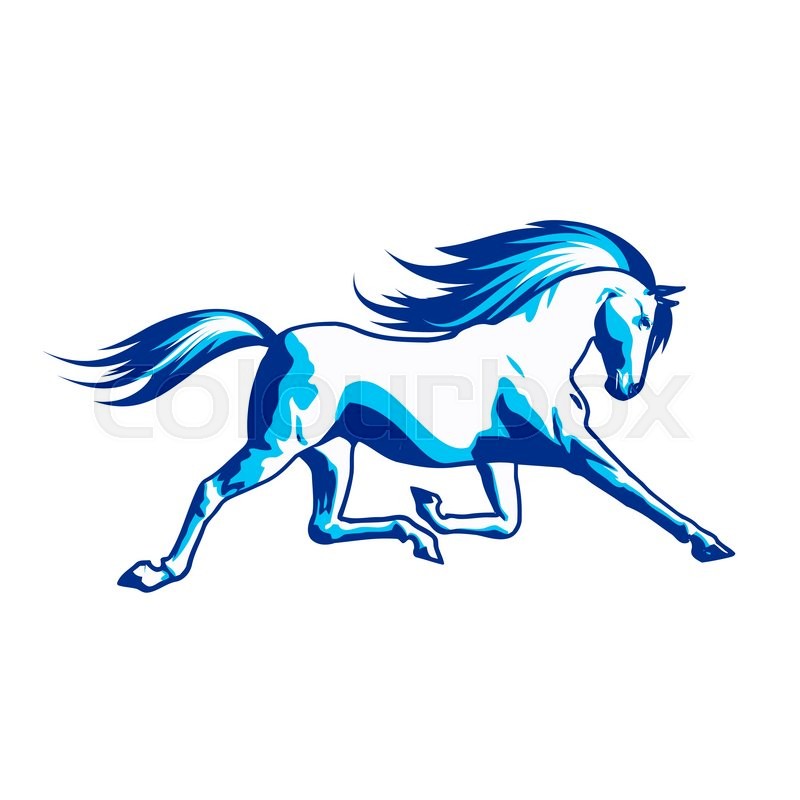 Abstract blue horse on white ... | Stock vector | Colourbox