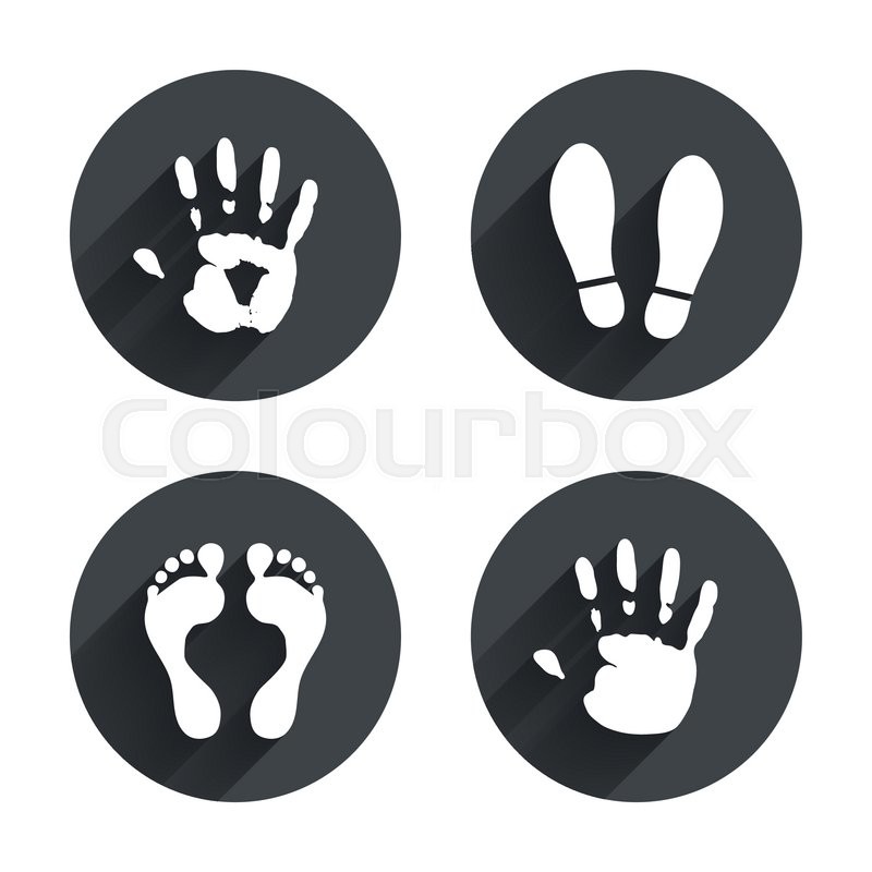 Hand and foot print icons. Imprint ... | Stock vector | Colourbox