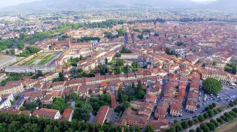 Aerial view of Lucca ancient town, ... | Stock image | Colourbox