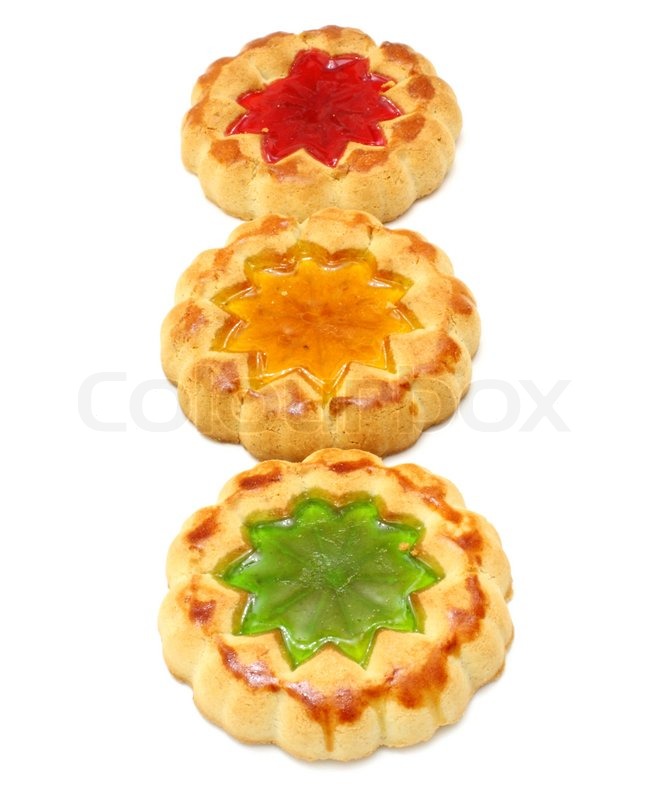 Cookies of yellow color with a stuffing ... | Stock image | Colourbox