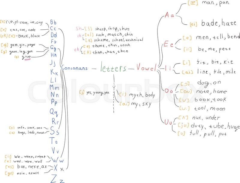 Vector of Learn English. letters read ... | Stock vector | Colourbox
