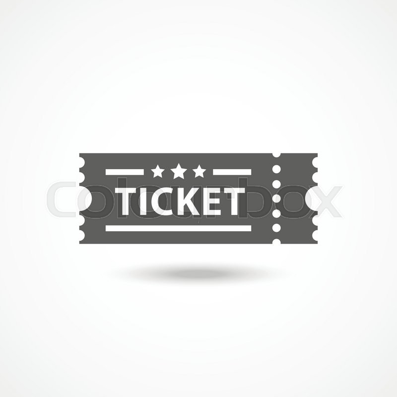 Gray Ticket icon with shadow on white | Stock vector | Colourbox