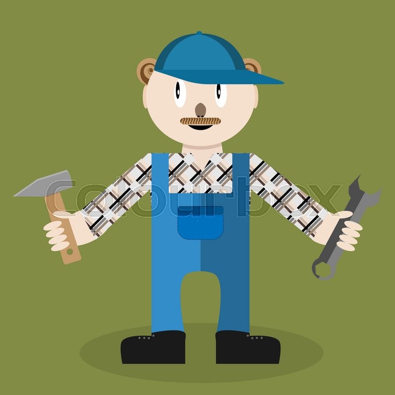 Service master. Worker and tool ... | Stock vector | Colourbox