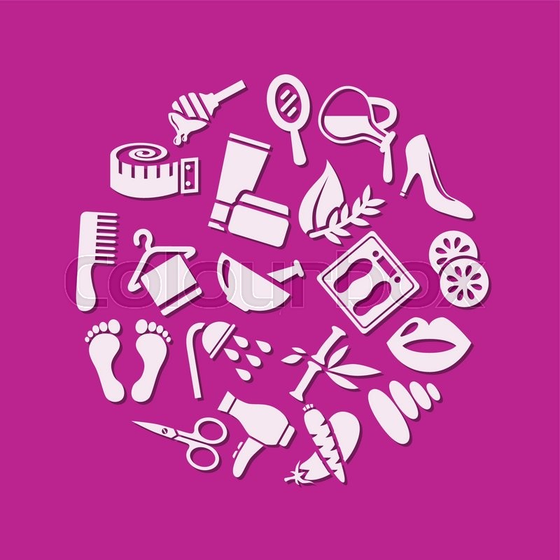 Beauty icons in circle | Stock vector | Colourbox