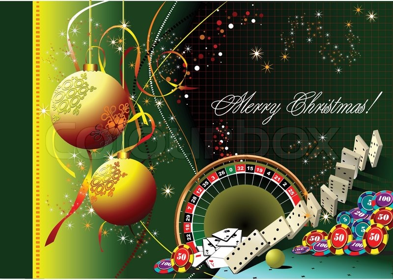 Christmas - New Year background with casino elements. Vector | Stock ...