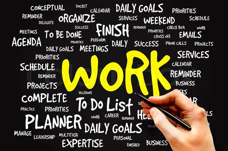 WORK word cloud, business concept | Stock image | Colourbox