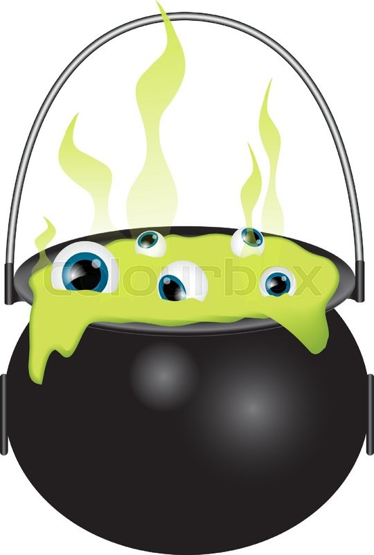 Cauldron with eyes | Stock vector | Colourbox