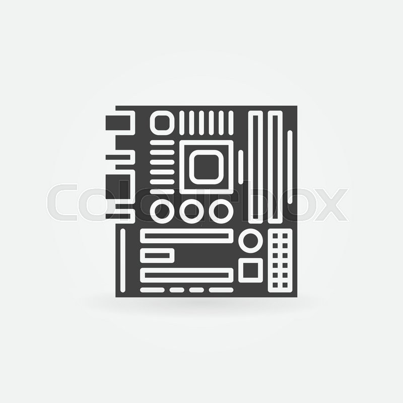 Computer motherboard icon or logo - ... | Stock vector | Colourbox