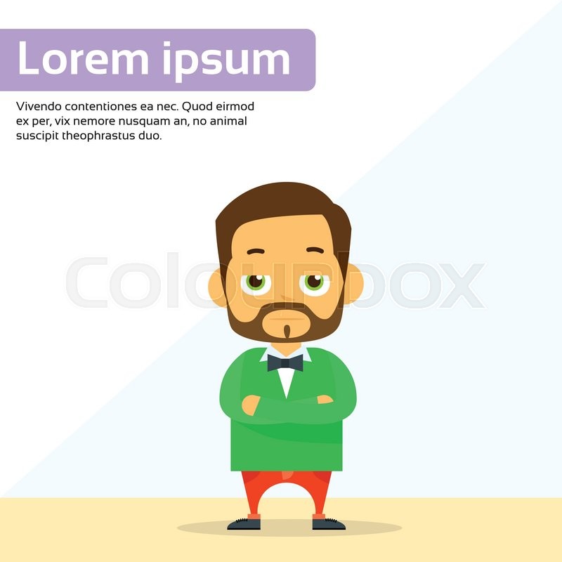 Serious Cartoon Person Character Man ... | Stock vector | Colourbox
