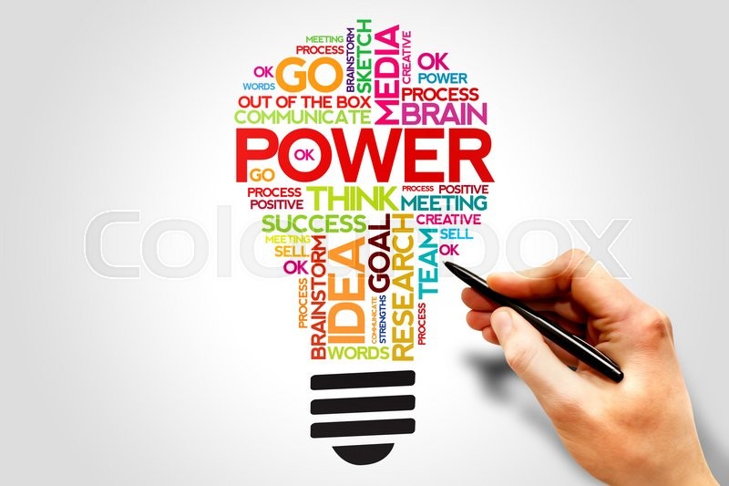 POWER word cloud bulb, business concept | Stock image | Colourbox