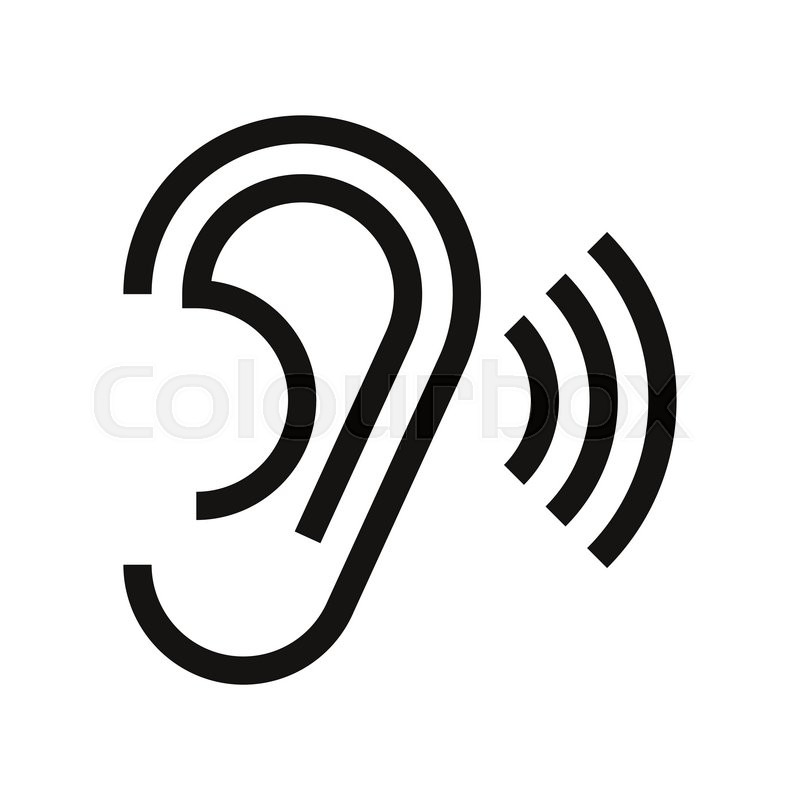 Ear icon. Hearing symbol isolated on ... | Stock vector | Colourbox